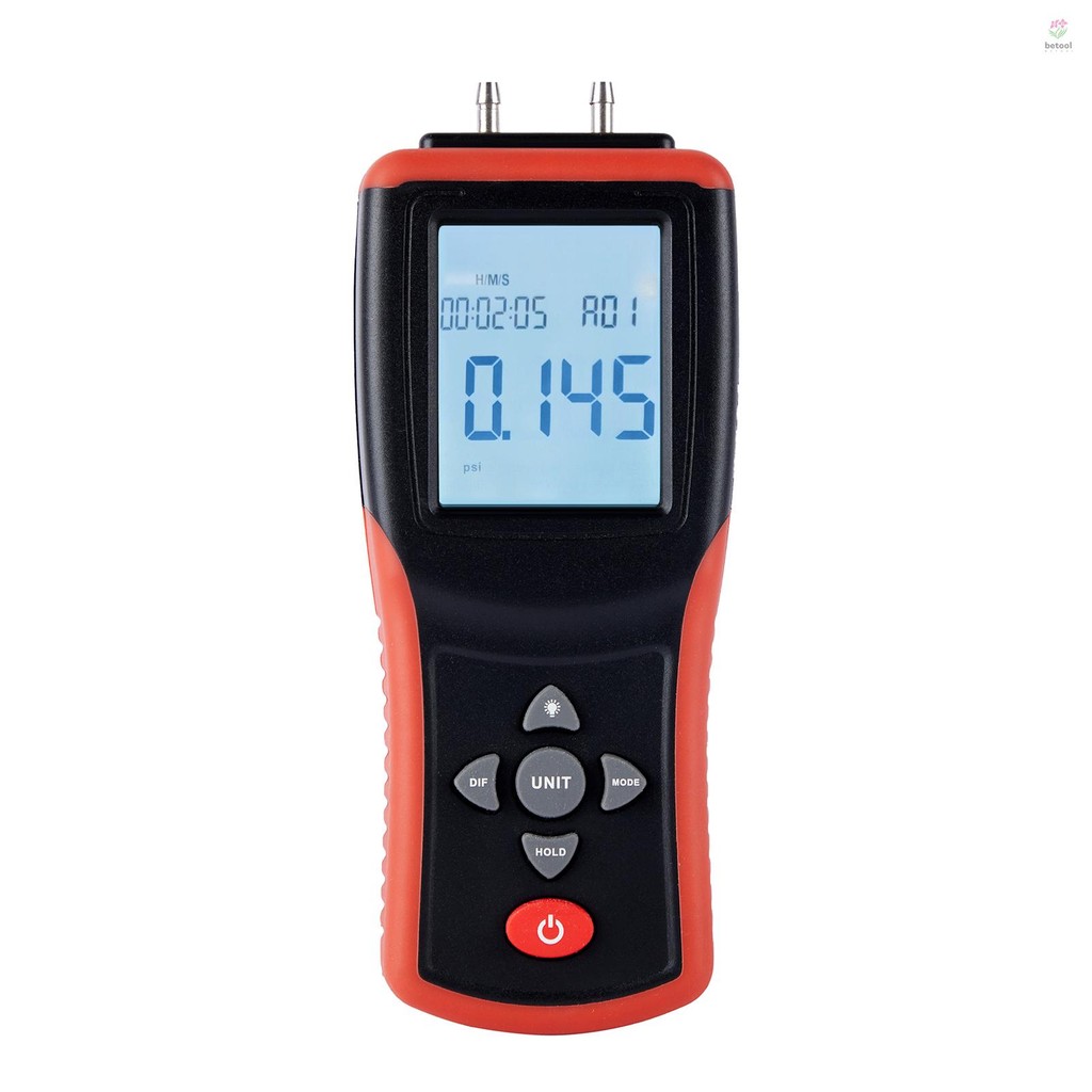 Digital Manometer 2.4 นิ้ว LCD ความแม่นยําสูงมือถือ Dual-port Manometer ±2Psi Differential Air ...