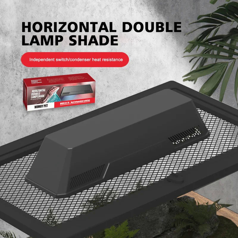 Reptile Double Light Lamp Shade UVA Turtle Heating Lamp Accessories UVB ...