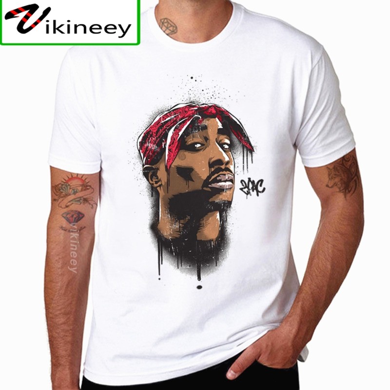 คอกลม Slim Fit Tupac 2Pac สไตล์ White Hop Swag | Shopee Thailand