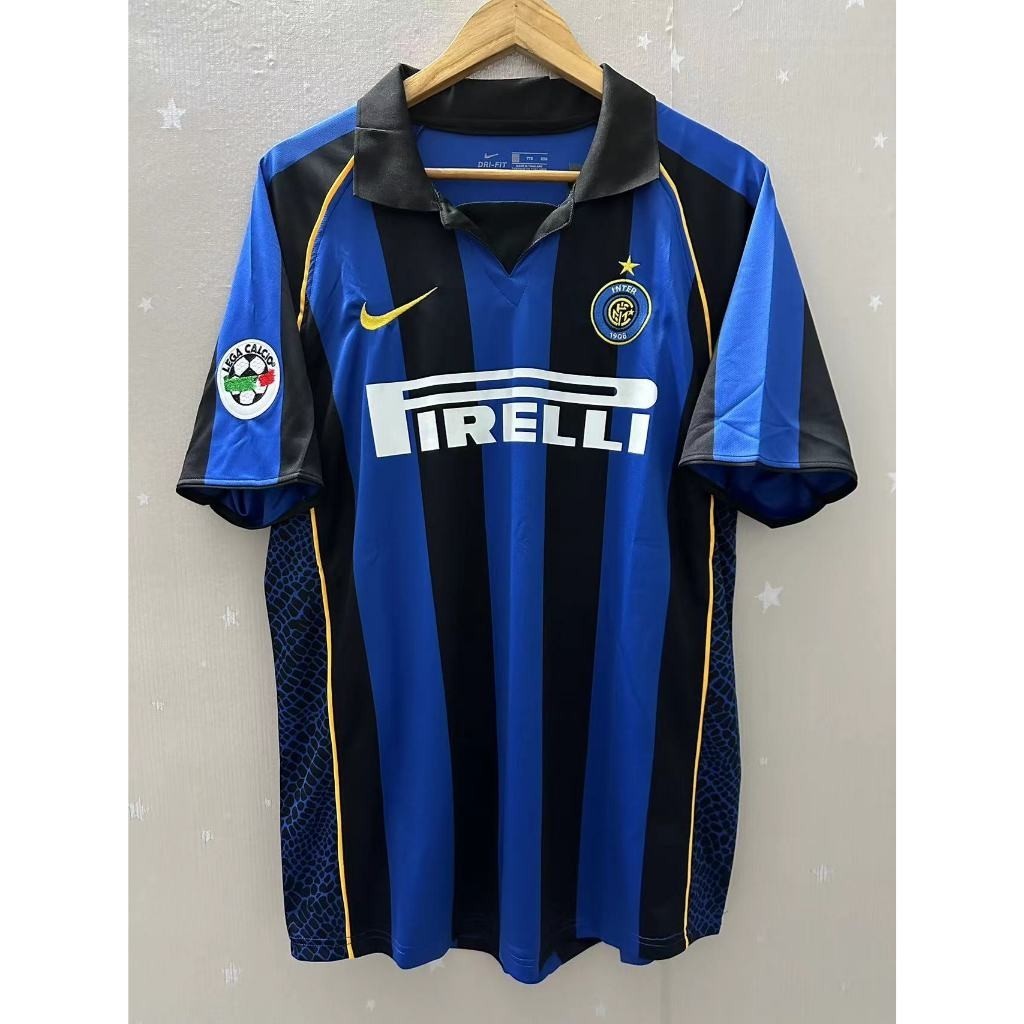01-02 Inter Milan RONALDO VIERI คุณภาพสูง Home Retro Football Jersey ...
