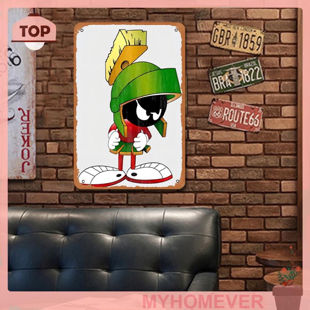 Vintage Metal Marqin the Martian Tin Sign ภาพวาดเหล็กสี่เหลี่ยม ...
