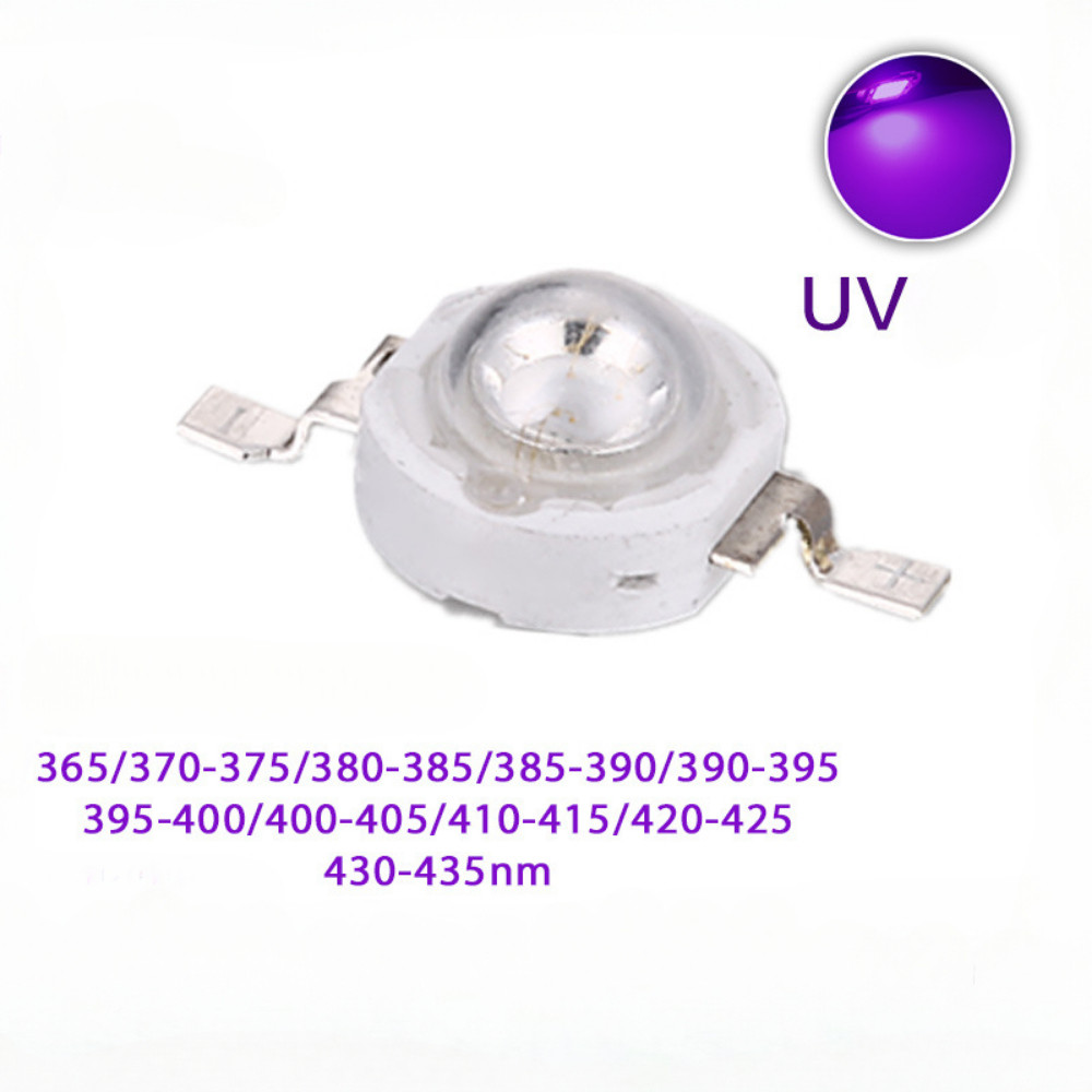 10pcs 3W High Power LED ชิป Beam UV 365nm 370nm 381nm 390nm 400nm 410nm ...