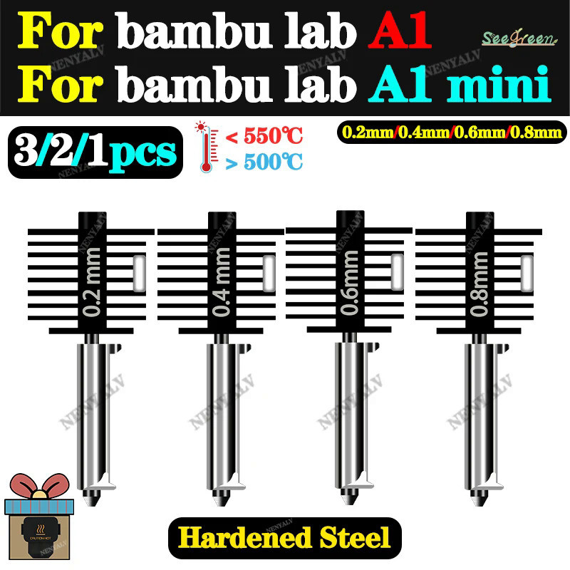 Hardened Steel Nozzle For bambu lab a1 mini hotend For bambu lab a1 ...