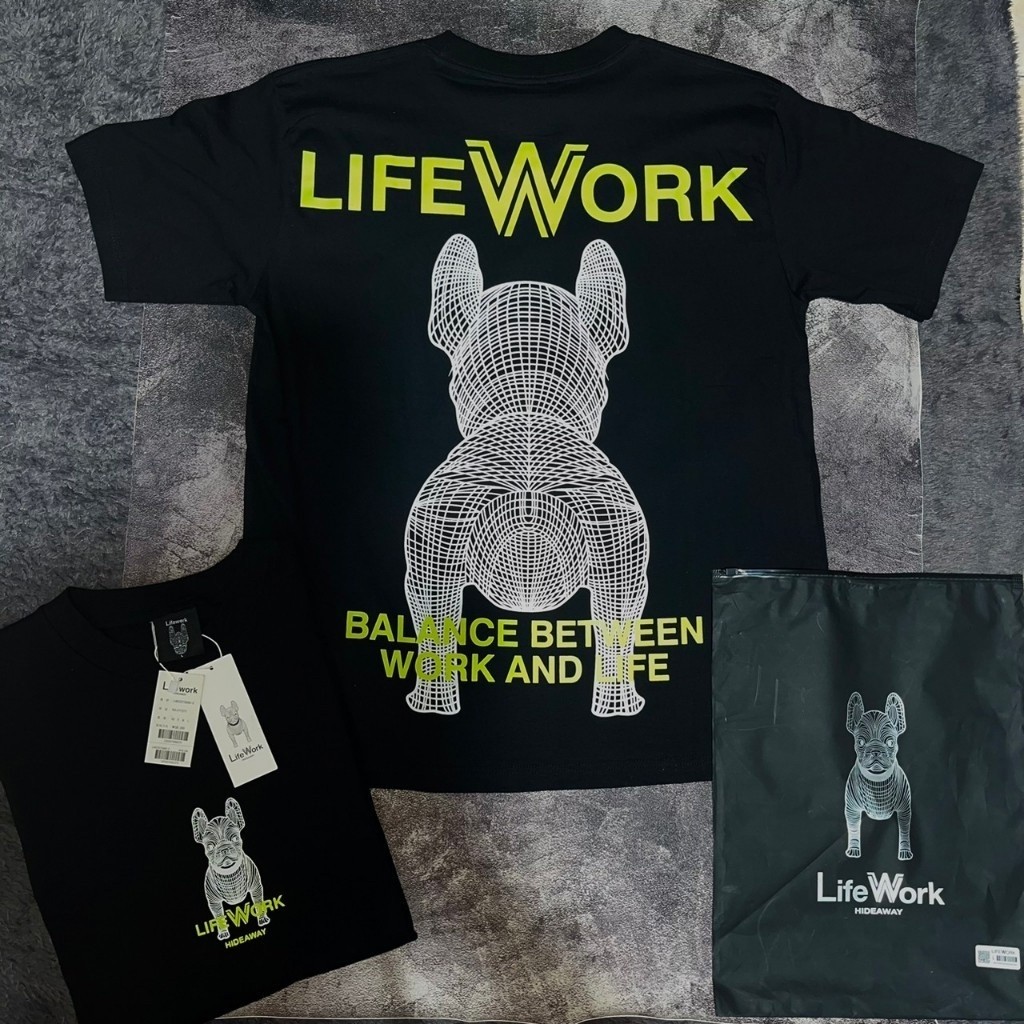 Lyfe Work Men เสื้อยืดผ้าฝ้ายพิมพ์ลายสากล | Shopee Thailand