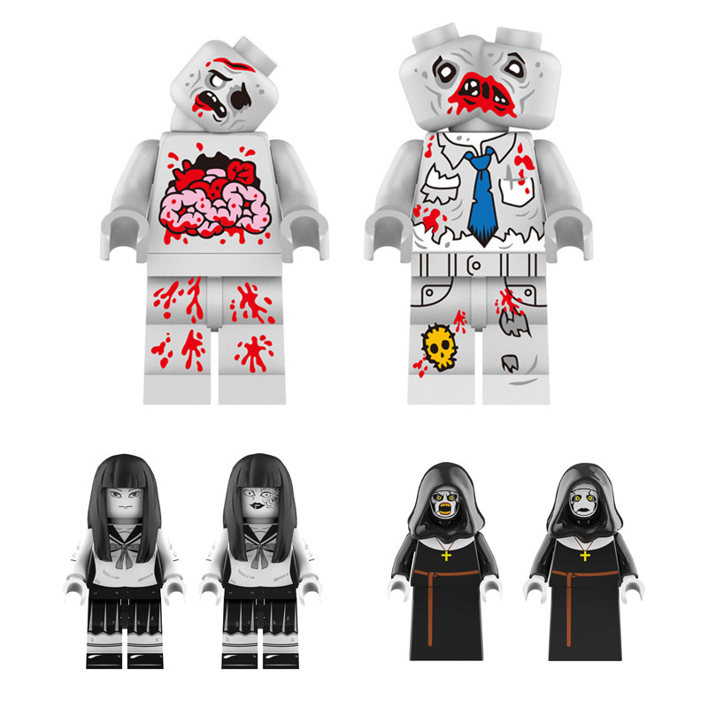 Mutated Zombie Two-Headed Man Building Blocks Fujiang สยองขวัญการ์ตูน ...