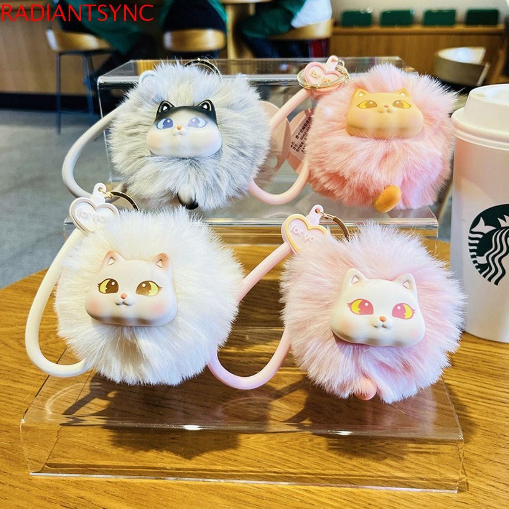 Radiantsync พวงกุญแจตุ๊กตาแมว, กระเป๋าเป้สะพายหลัง PVC Charms จี้ตุ๊กตาแมว, กระเป๋าพวงกุญแจ ...
