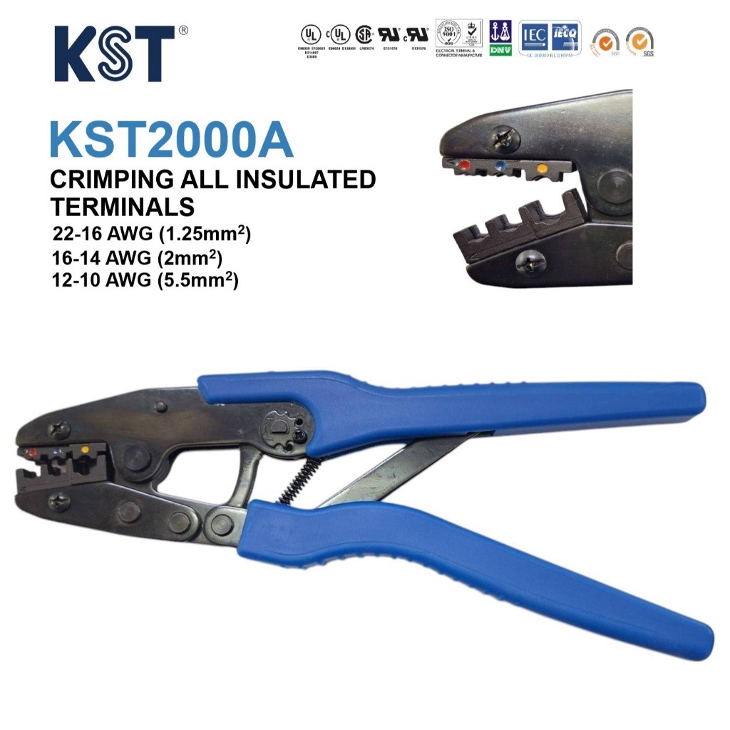 คีมย้ำหางปลาแบบหุ้ม 1.25mm²-5.5mm² By KST รุ่น KST2000A | Shopee Thailand