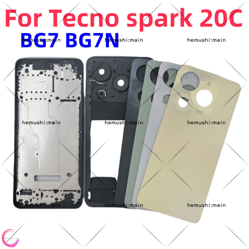 ฝาหลังแบตเตอรี่กระจกสําหรับ Tecno spark 20C BG7 BG7N กระจกด้านหลัง ...