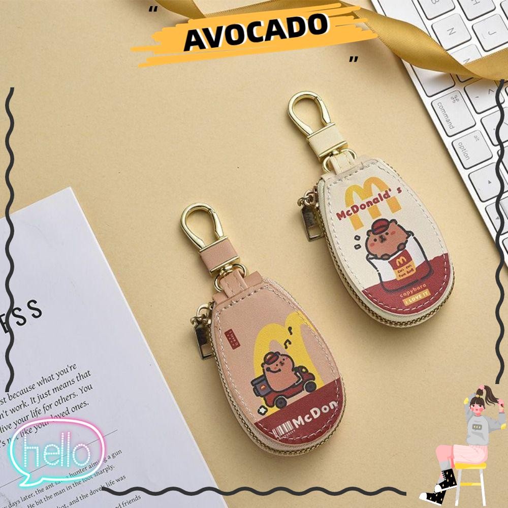 กระเป๋ากุญแจรถ AVOCAR,ฝาครอบป้องกันกุญแจกุญแจรถมัลติฟังก์ชั่น,หนัง PU ...