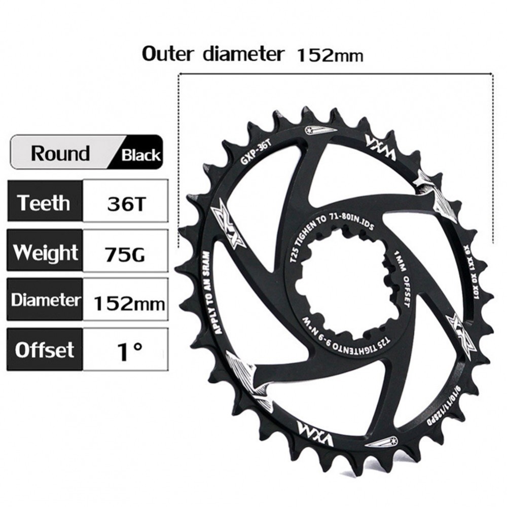 Chainring 30T/32T/34T/36/38T/40T 7 มม.Thicknes จักรยาน Chainring ...