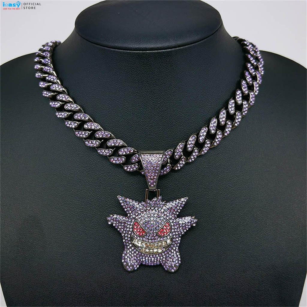 สร้อยคอโซ่คิวบา Hip Hop การ์ตูน Iced Out Bling จี้ | Shopee Thailand