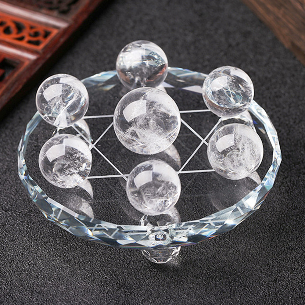 คริสตัลสีขาวธรรมชาติ FengShui Decor Seven Star Formation ควอตซ์สีขาว ...
