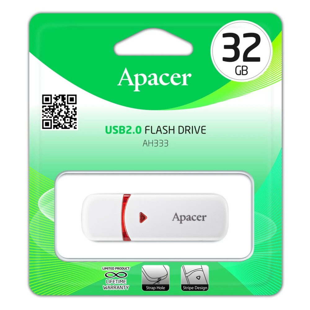 APACER FlashDrive 32GB, USB2.0 (AH333), White Flash drive notebook PC ...