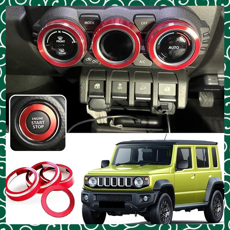 Temiry Jimny Air Conditioner Dial Cover New Jimny Interior Parts Aluminum Alloy Engine Start ...