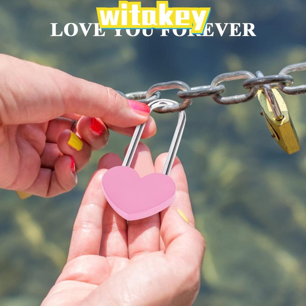 กุญแจหัวใจ WITAKEY, 3.5 นิ้ว 50 มม. พร้อมไม่มีกุญแจ Love Lock, Simple Multicolor Zinc Single ...