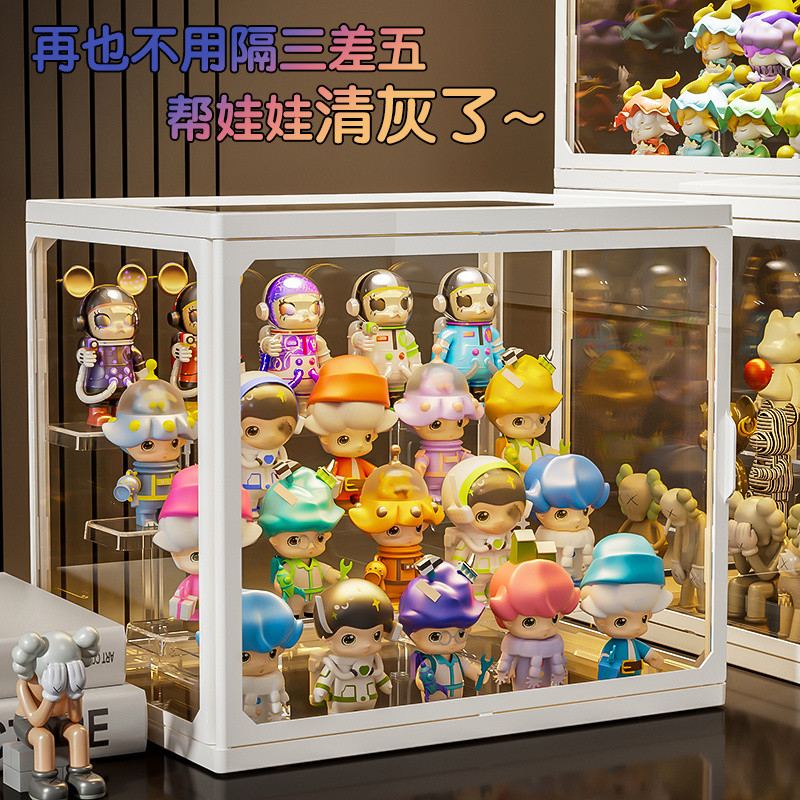 Pop Mart กล่องแสดงป้องกันฝุ่นโปร่งใส Hand-Made ตู้โชว์การ์ดยืนตุ๊กตา ...