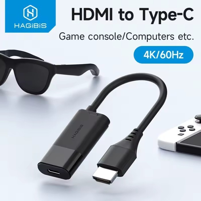 Hagibis HDMI to USB C ตัวแปลงหญิง 4K 60Hz อะแดปเตอร์ HTD01 สําหรับจอภาพแบบพกพา AR แว่นตา PS5 ...
