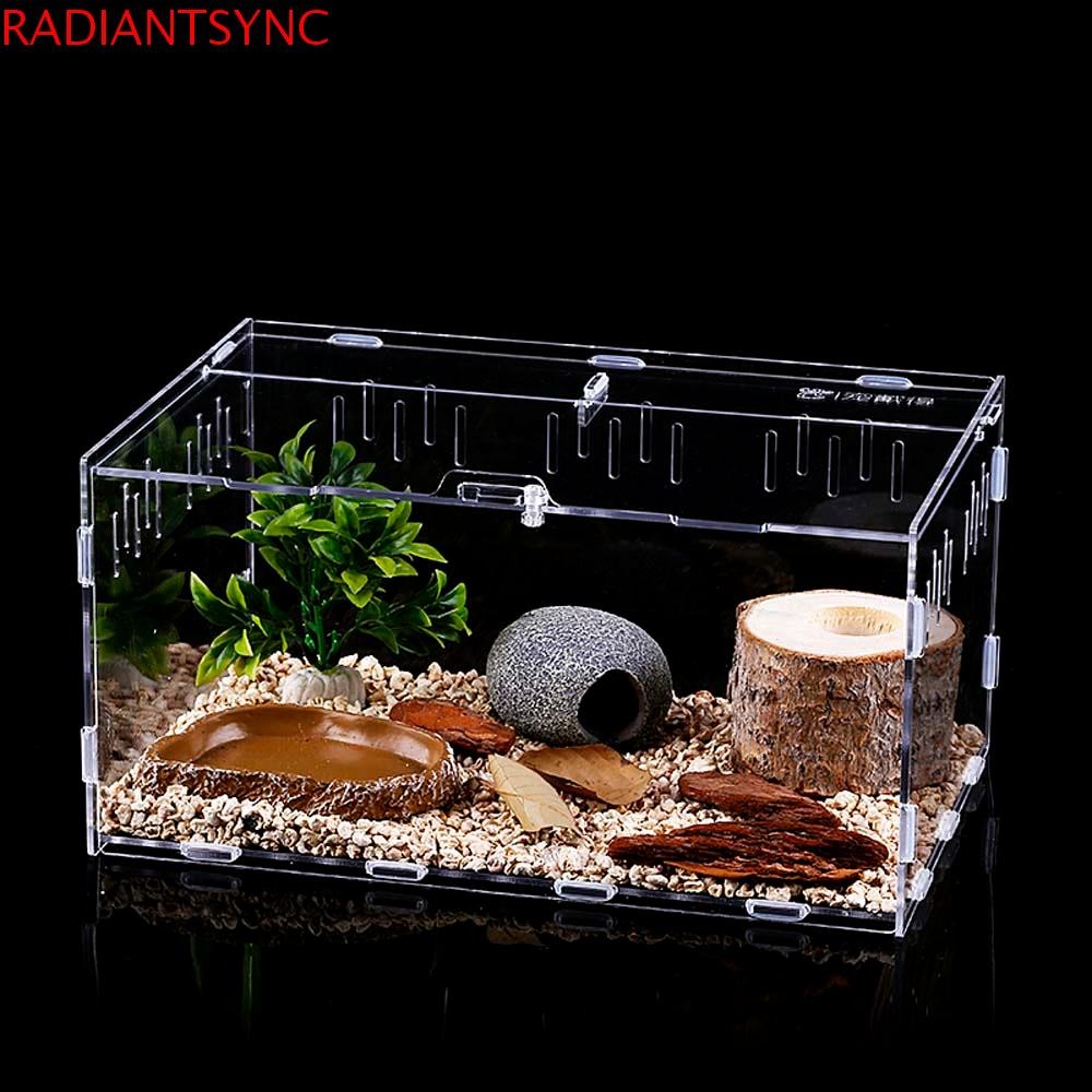 Radiantsync สัตว์เลื้อยคลาน Incubator สัตว์เลื้อยคลาน Breathable กบอะคริลิคใส Lizard Snakes แมลง ...
