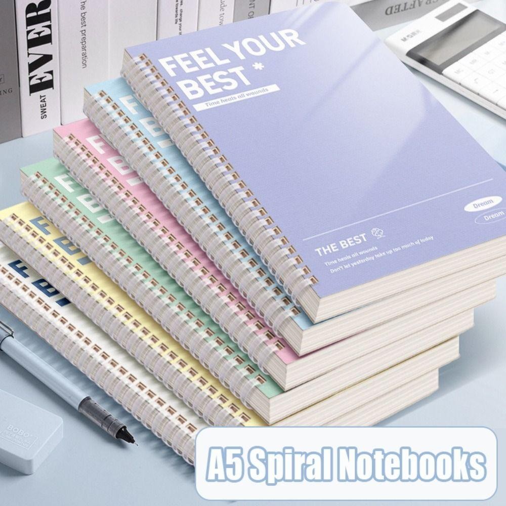 Rose 60Sheepts/Book Spiral Notebooks, A5 Perforated Notepad, หนาแนวนอน ...