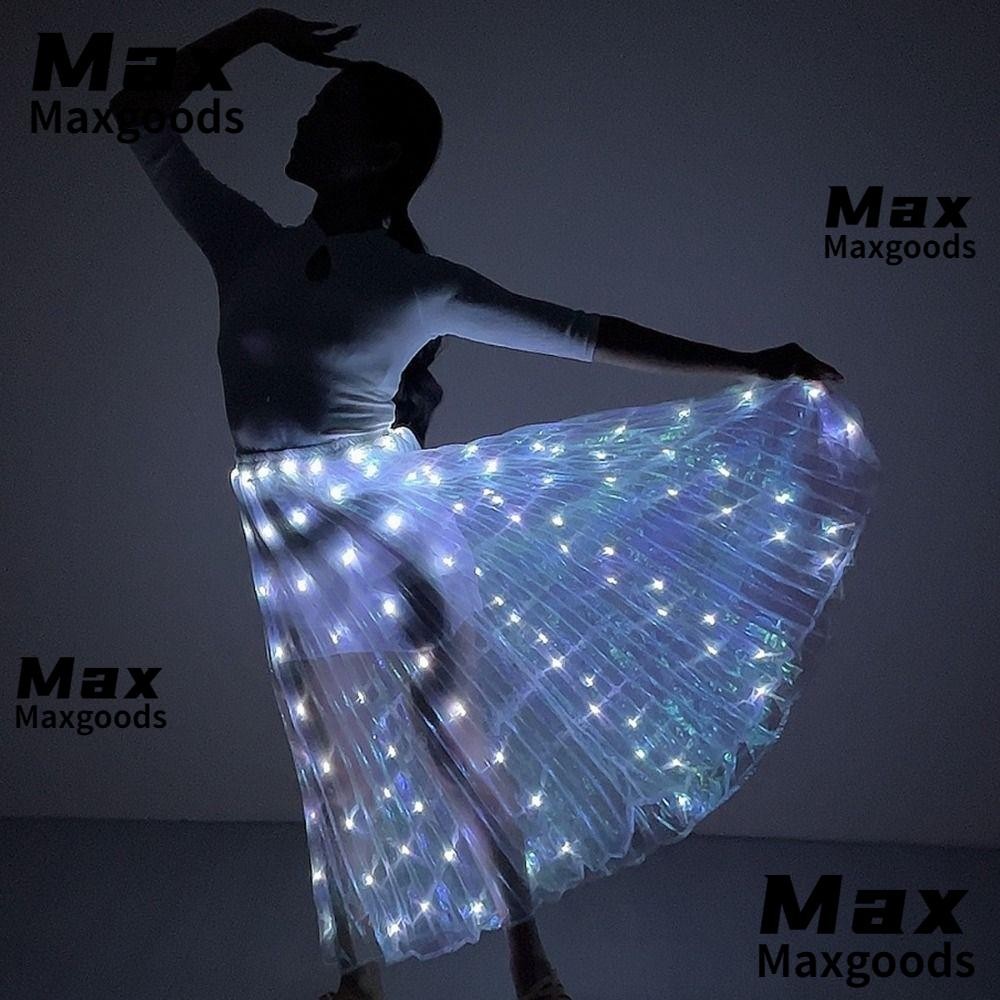 MAXG Belly Dance Performance Props, Festoon White LED Dance กระโปรง ...