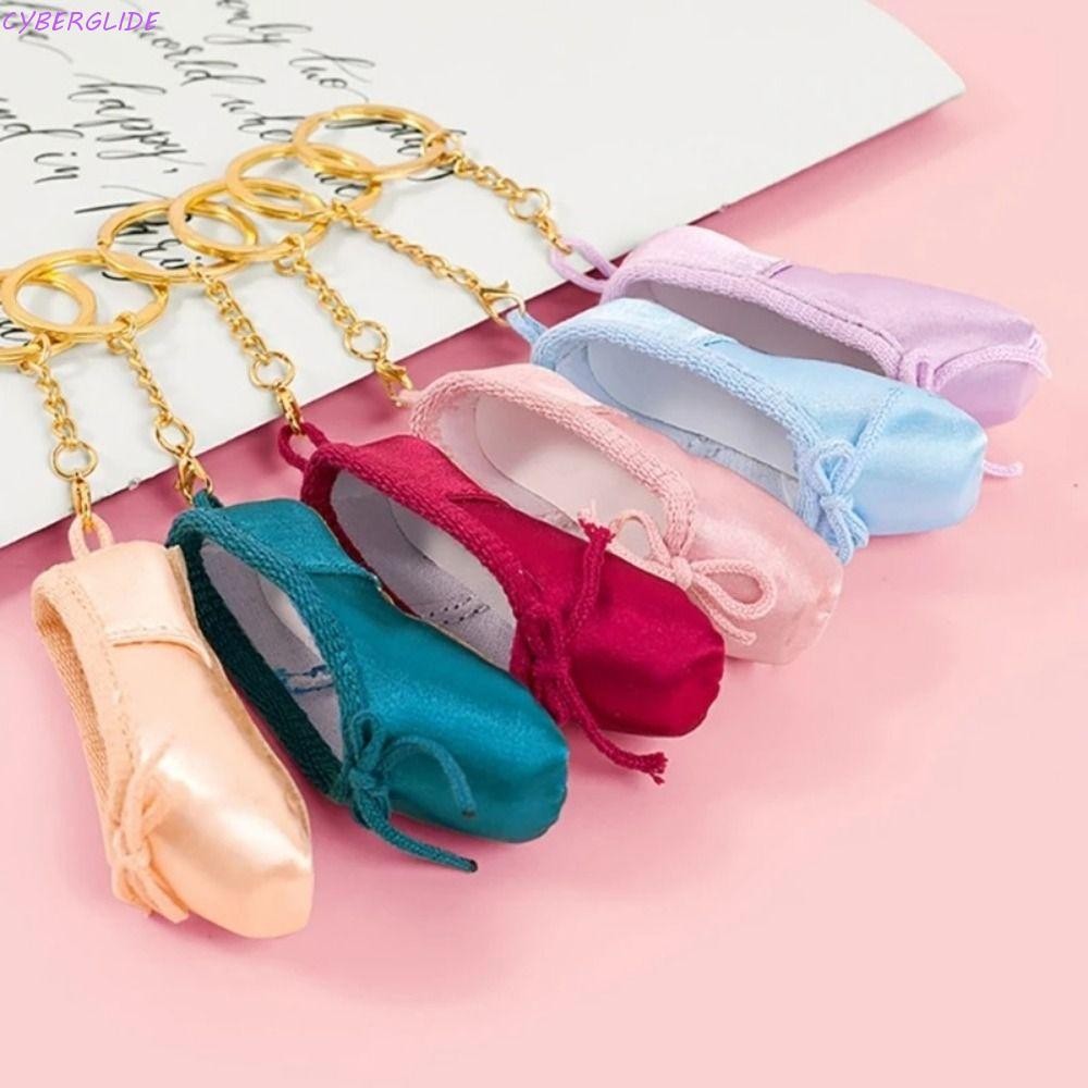 CYBERGLIDE Mini Ballet Shoes Keychain, Satin Ballet Shoe Shape Pointe ...