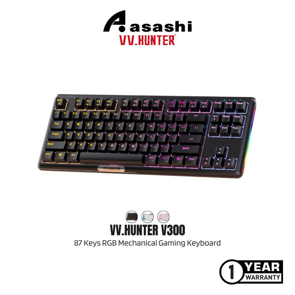 VV.Hunter V300 87 คีย์ RGB คีย์บอร์ดเกมมิ่งแบบกลไก | Shopee Thailand
