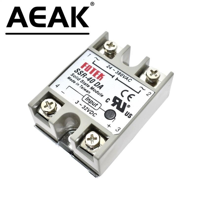 1pcs Solid State Relay SSR-10DA SSR-25DA SSR-40DA 10A 25A 40A จริงๆ 3-32V DC TO 24-380V AC SSR ...