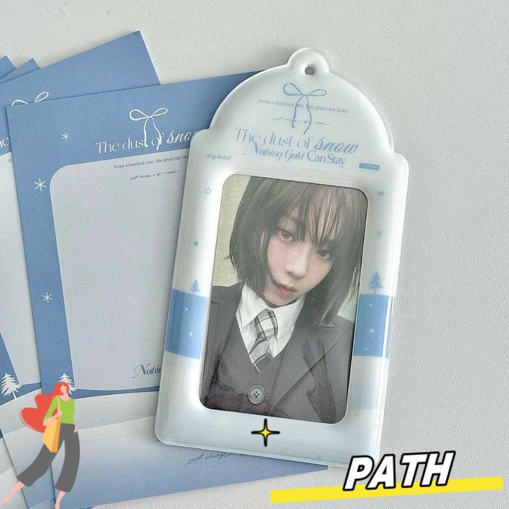 Path Card Holders, PVC 3 นิ้ว Idol Photcards แขนป้องกัน, ปกใบรับรอง Kawaii Sweet Bow Cards Cover ...