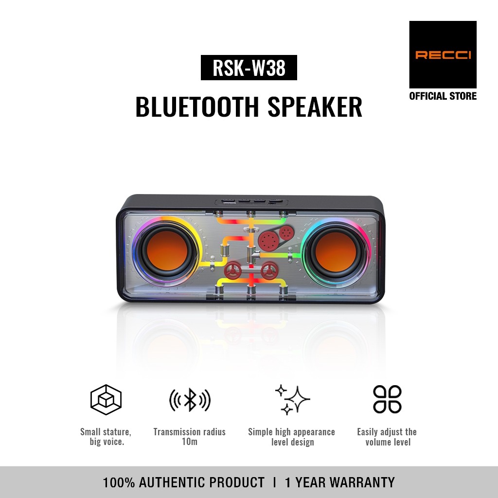 XLB-Recci RSK-W38 Bluetooth speaker ลําโพงไร้สายสถานีอวกาศรุ่นไร้สาย 5.3 เอฟเฟกต์แสง RGB รองรับ ...