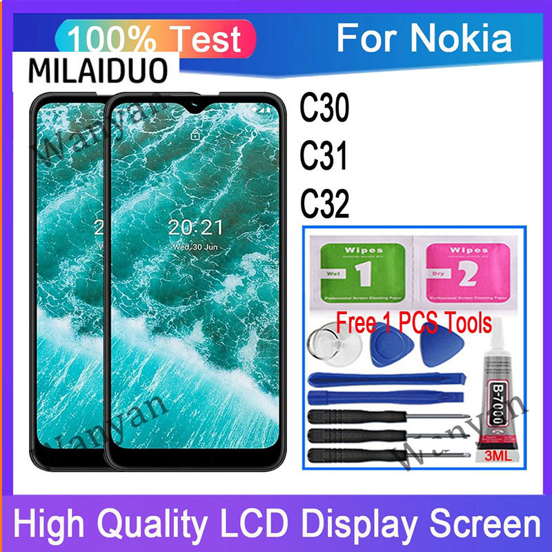 Lcd ต้นฉบับสําหรับ Nokia C30 C31 C32 จอแสดงผล LCD เปลี่ยนหน้าจอสัมผัส | Shopee Thailand