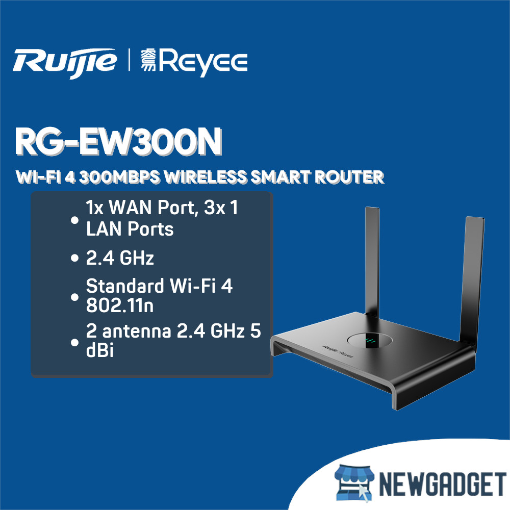 Ruijie REYEE RG-EW300N WI-FI 4 300MBPS เราเตอร์ไร้สายอัจฉริยะ | Shopee ...