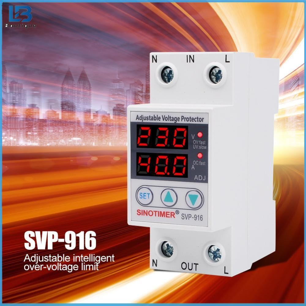 Single-phase AC 230V Din Rail Voltage Surge Protector Relay พร้อม Limit ...