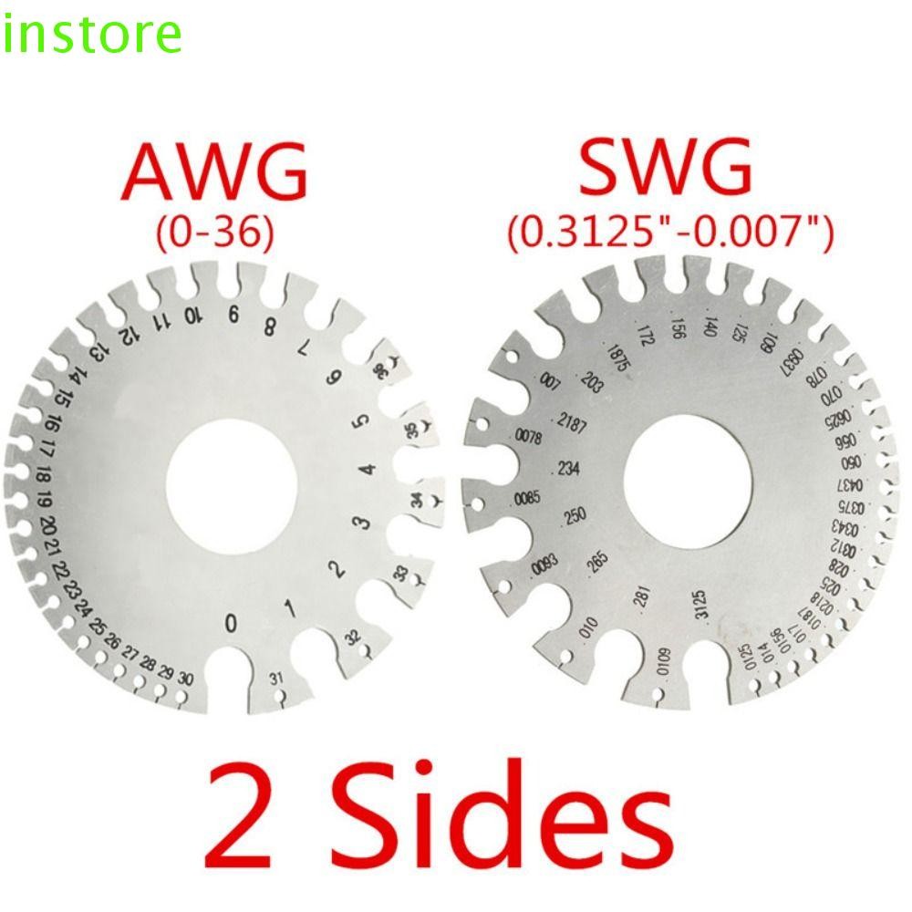 Instore ความหนาไม้บรรทัดวัด AWG SWG ความหนาวัดเส้นผ่านศูนย์กลาง ...