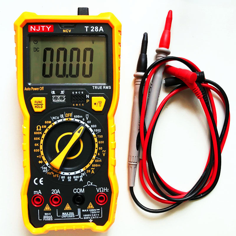 T28A มัลติมิเตอร์ดิจิตอลใหม่ NVC การเหนี่ยวนำสนามไฟฟ้า การวัดความจุขนาด ...