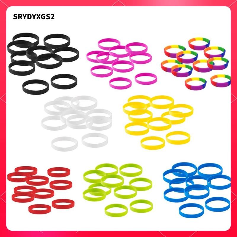 [สริดี้xgs2] 10ชิ้นสีสดใสยางซิลิโคนยืดหยุ่นกําไลข้อมือผู้ชายผู้หญิงเก๋สายรัดข้อมือ | Shopee Thailand