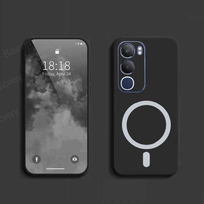 ปลอกสําหรับ VIVO Y19s V2419 2024 Matte Black Soft TPU ป้องกันปกหลัง ...