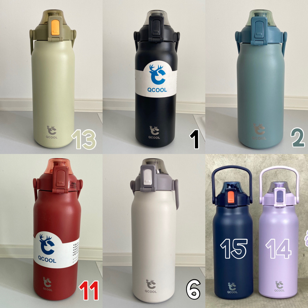 QCOOL ขวดน้ำเก็บอุณหภูมิ 1300ml/1700ml วัสดุสแตนเลส 304 เก็บร้อน 12 ชม./เย็น 24 ชม. ฝาปิดสนิทไม่ ...