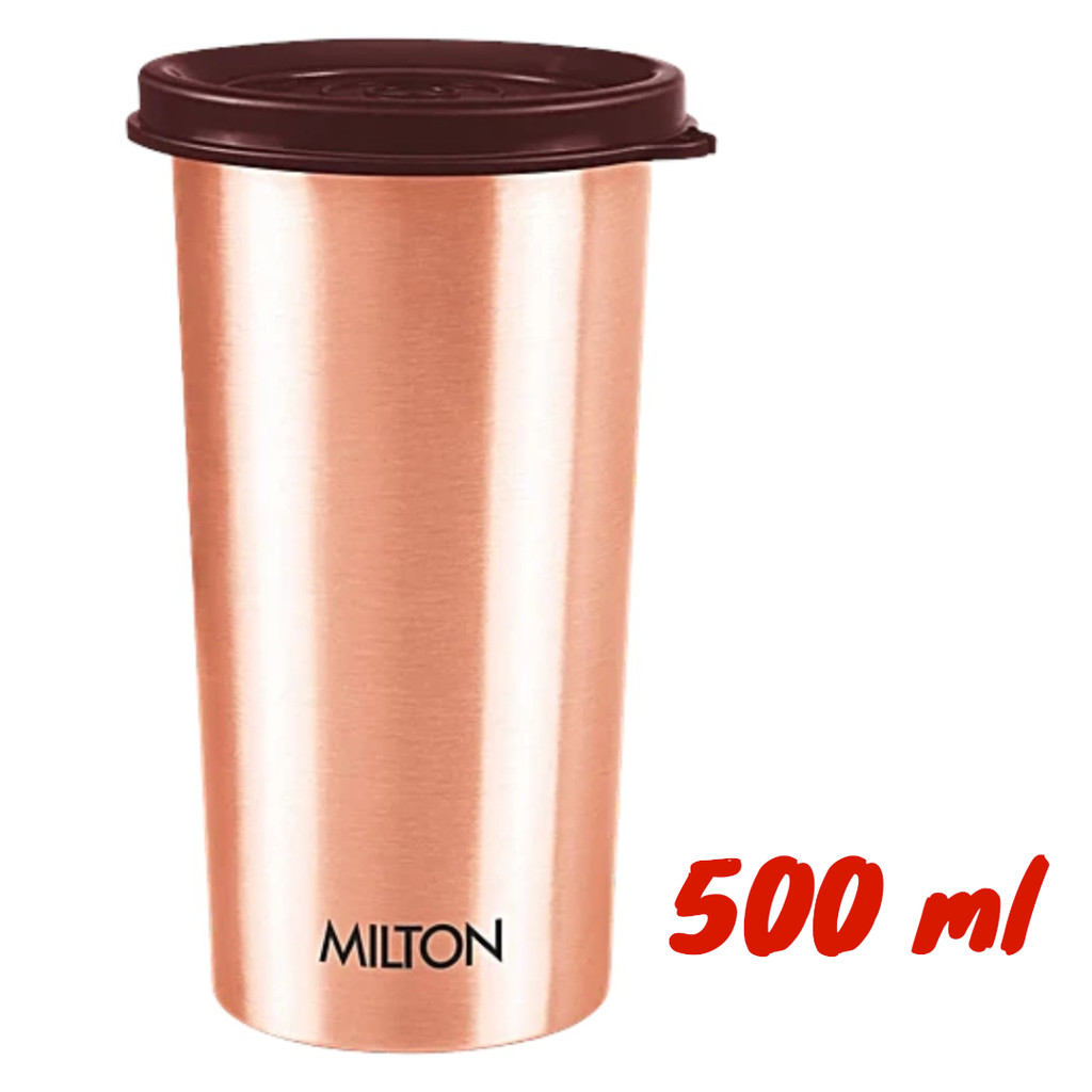 Milton Copper แก้วมัคทองแดง Drinking Water Tumbler With Lid - 99.9% Pure Copper, Increases ...