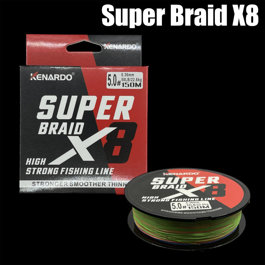 Super Braid X8 PE สายตกปลา 150m 8 Strands Multifilament เส้นสาน 15lb ...