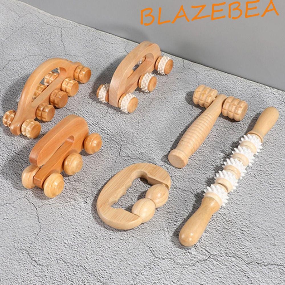 BLAZEBEA ไม้นวด Roller, ในครัวเรือนกล้ามเนื้อ Roller Sticks, การฝังเข็มไม้ Therapy Hand Push มือ ...