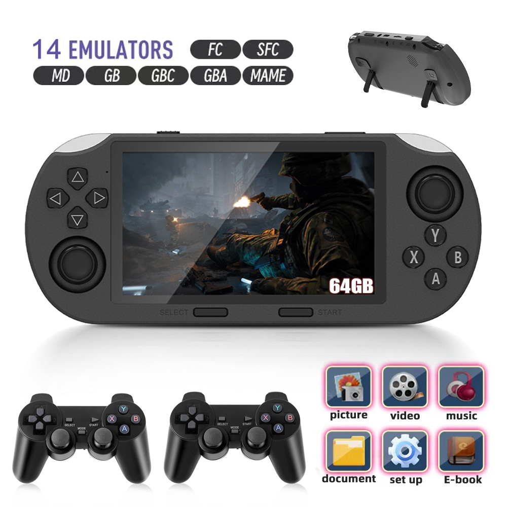 Sf3000 แบบพกพาคอนโซลเกมมือถือ 4.5 นิ้ว IPS Retro เกมคอนโซลในตัว 2W ...