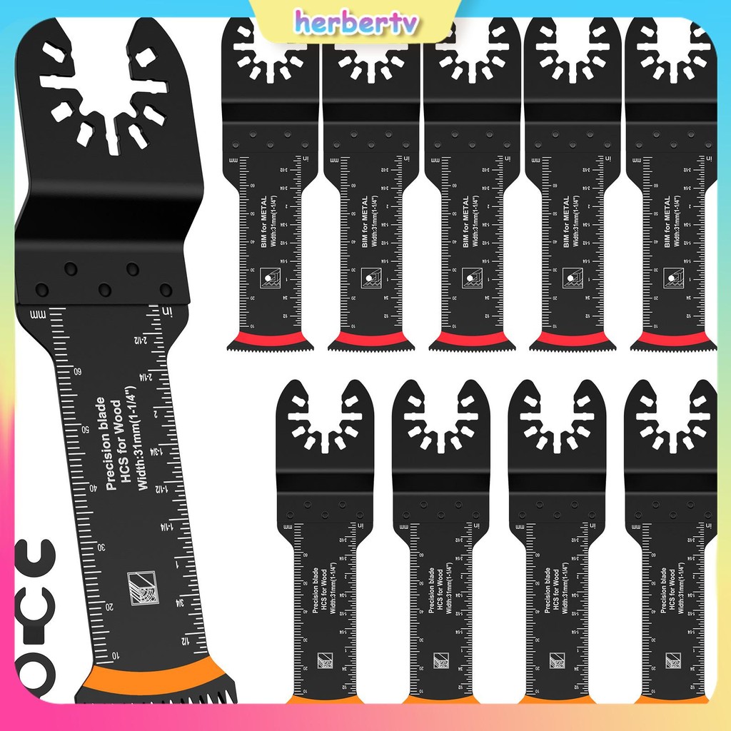 10 ชิ้นใบเลื่อยสั่นชุด Quick Release Extra-Long Reach Arc Edge Bi-Metal ...