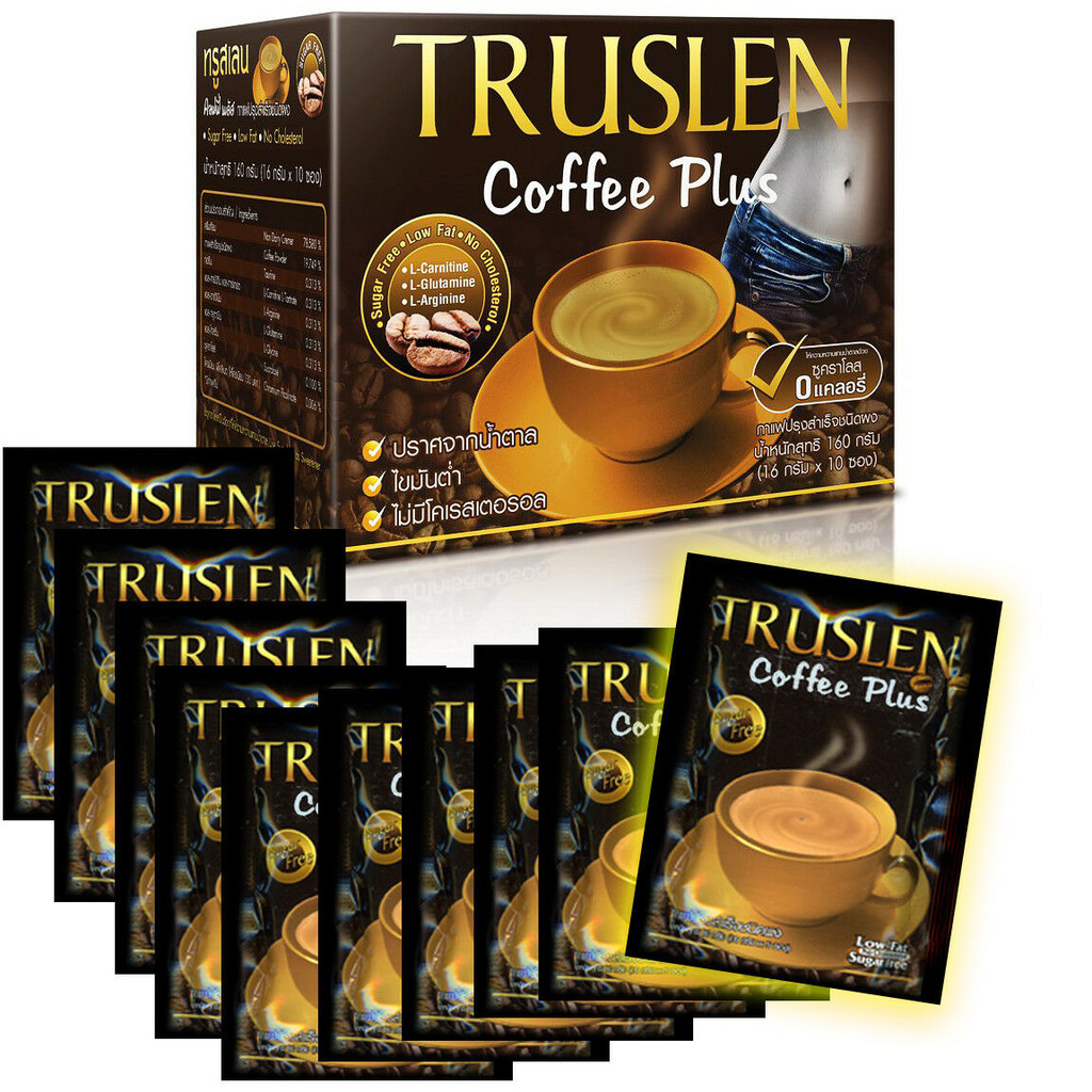 Truslen Coffee Plus กาแฟ ทรูสเลน คอฟฟี่ พลัส ขนาดบรรจุกล่องละ 10 ซอง | Shopee Thailand