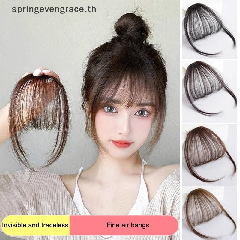 Springevengrace Air Bangs วิกผมฤดูร้อนเบาและบางปลอม Bangs หน้าผาก ...