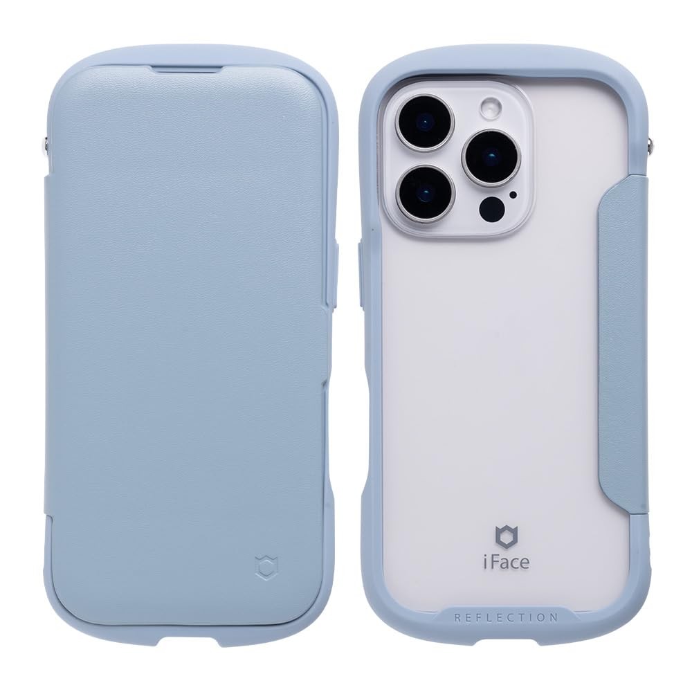 iFace Reflection iPhone 16 Pro Case Notebook Type Clear Case (Pale Blue ...