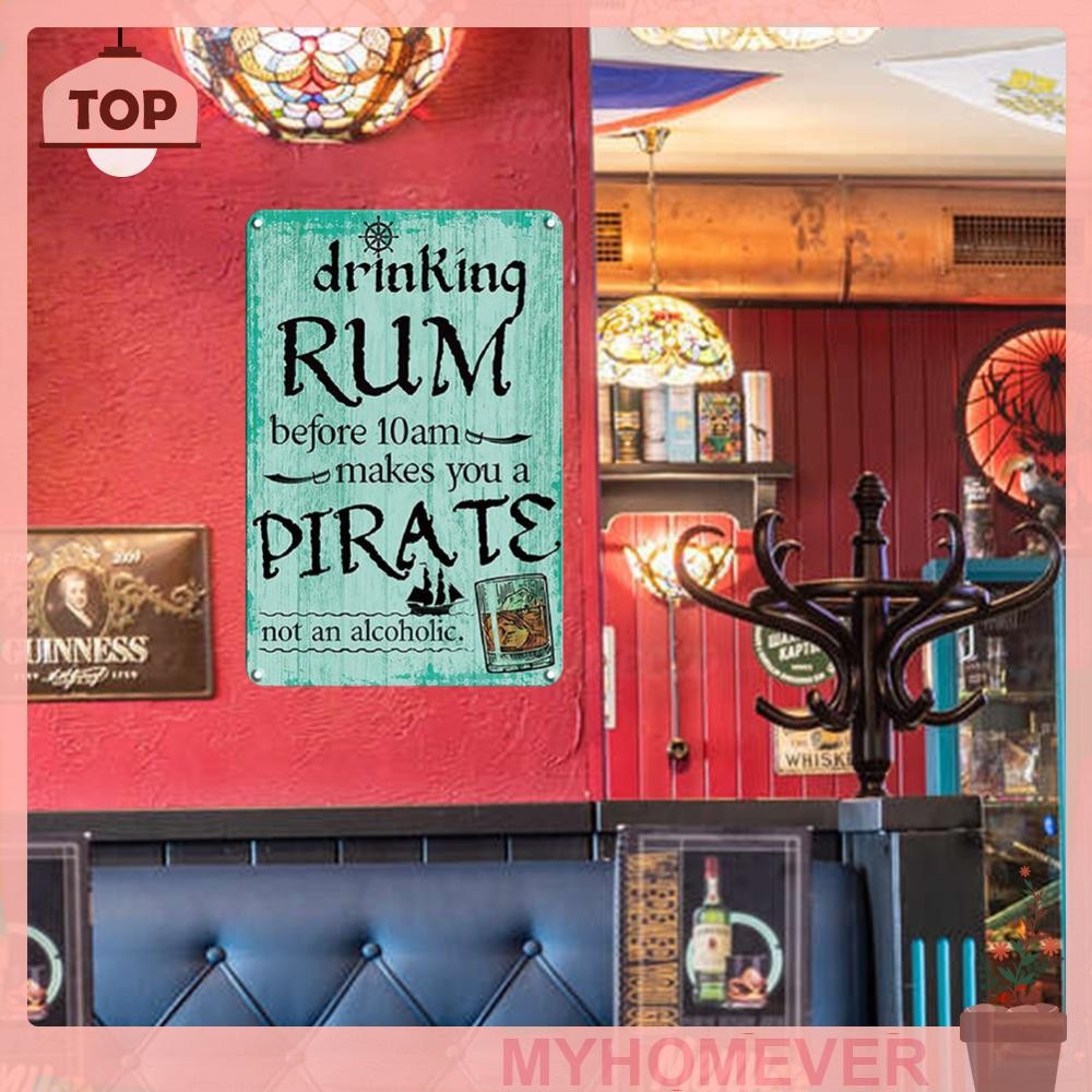 เครื่องดื่มโลหะ Rum Tin Sign ภาพวาดเหล็กสี่เหลี่ยม Wall Home Bar ...