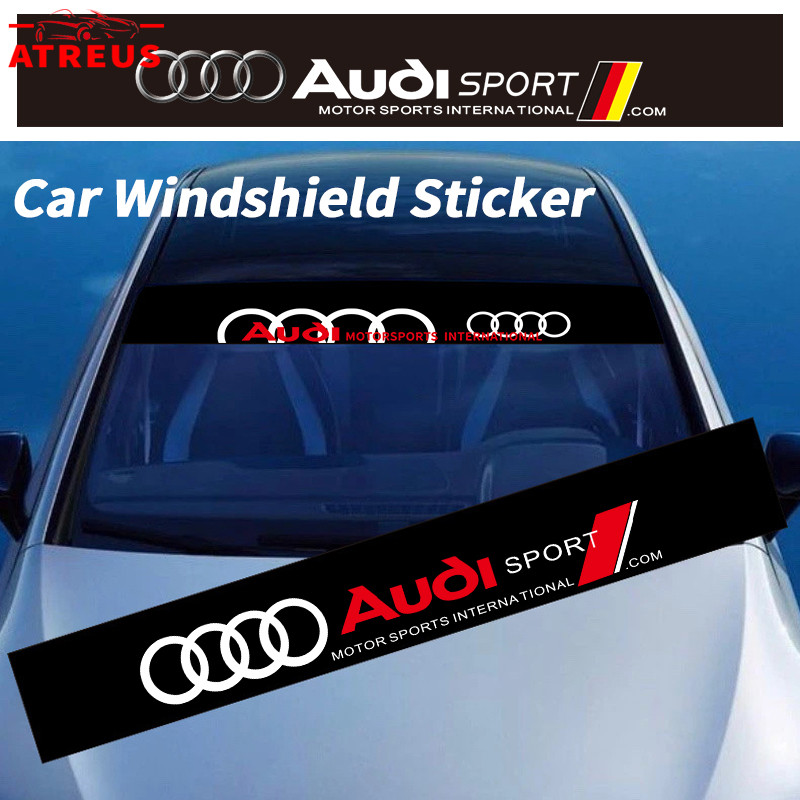 Audi สติ๊กเกอร์ ติดรถ สติ๊กเกอร์บังแดด สติกเกอร์รูปลอก กันน้ํา สําหรับติดตกแต่งกระจกหน้ารถยนต์ ...