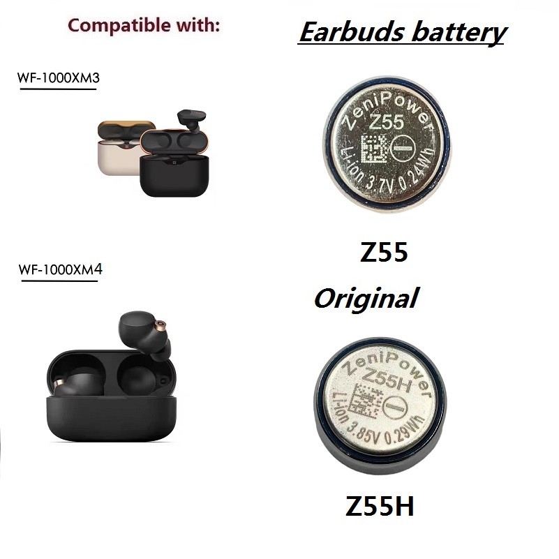 ต้นฉบับใหม่หูฟังแบตเตอรี่สําหรับ Sony WF-1000XM3 WF-1000XM4 หูฟังชนิด ...