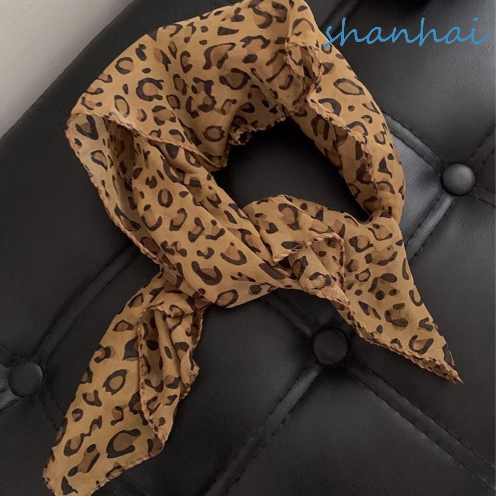 SHANHAI เสือดาวพิมพ์ Turban,แถบคาดศีรษะ Y2k พิมพ์ Headscarf, Hip Hop ...