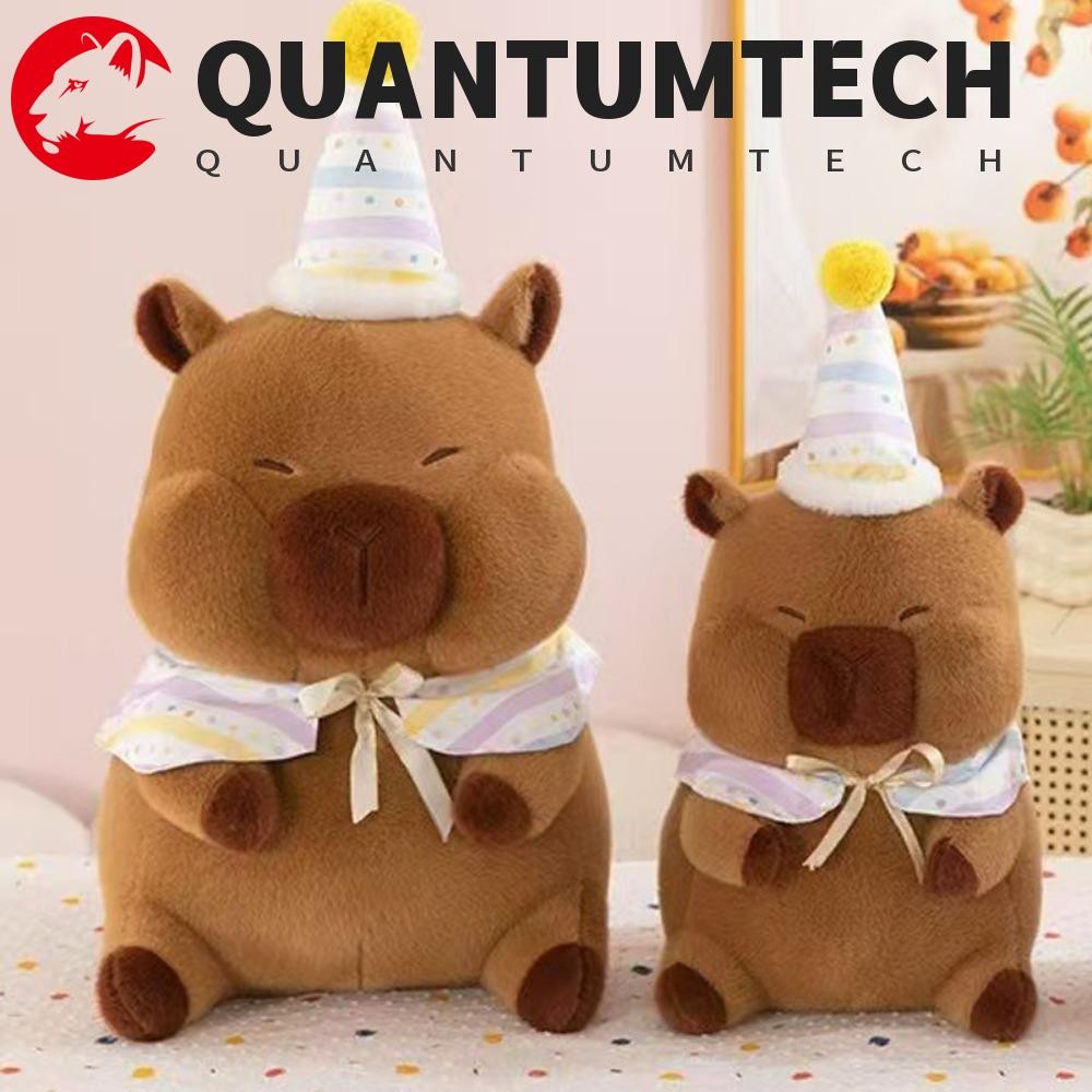 QUANTUMTECH Capybara ตุ๊กตาตุ๊กตา, หมวกวันเกิดการ์ตูน Capybara ของเล่นตุ๊กตา, Kawaii จําลอง Soft ...